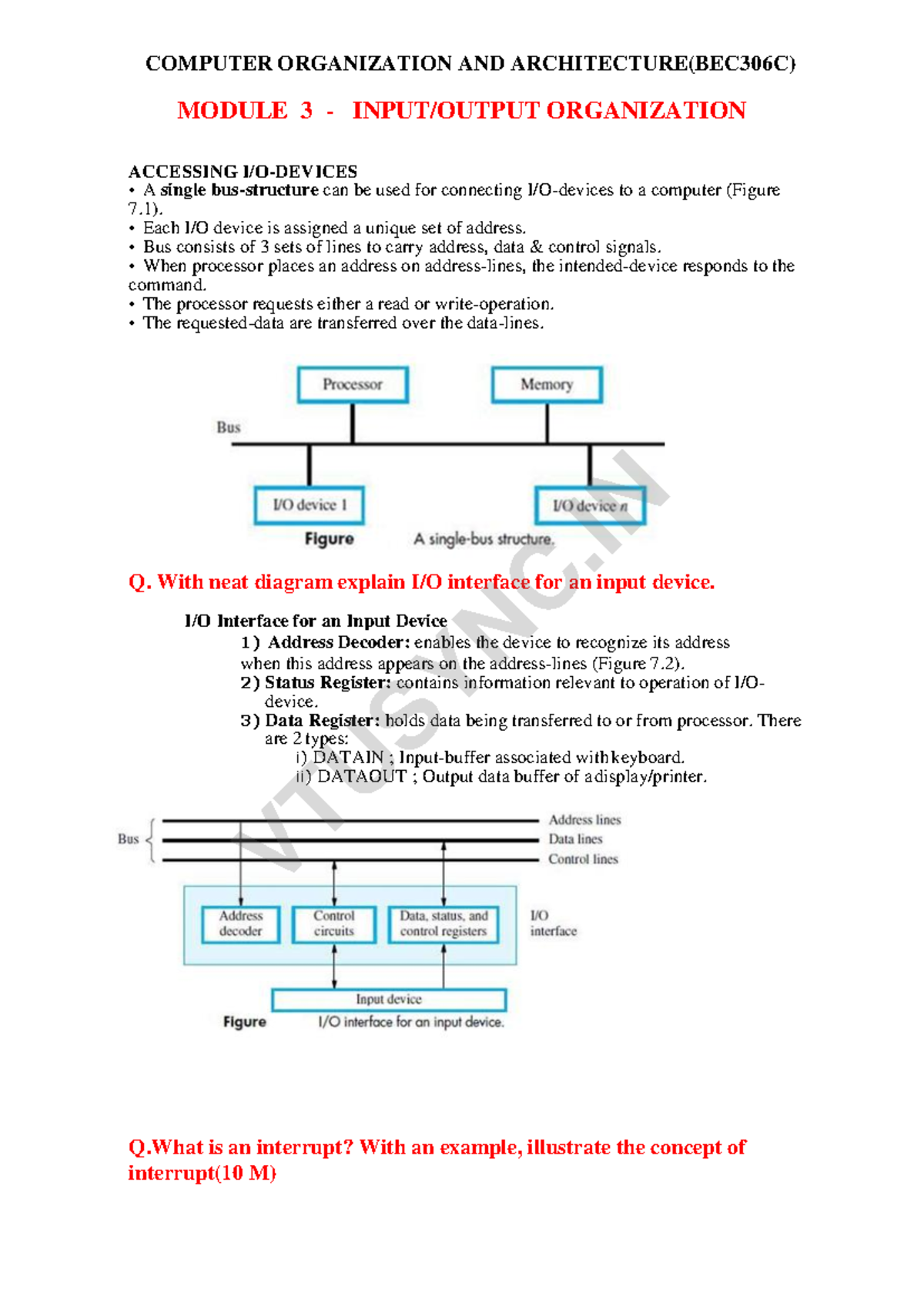 Module 3 - COA: Understanding Interrupts and DMA in Computer ...