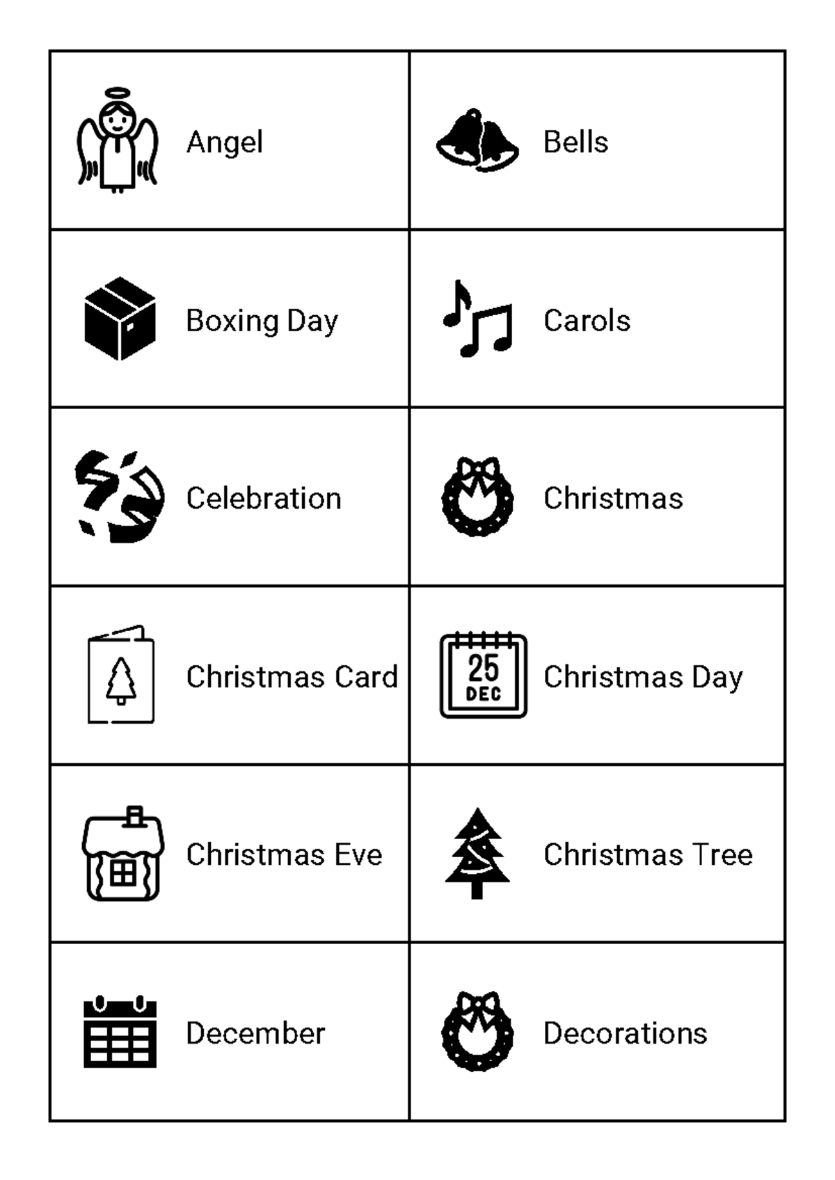 BSL Christmas Flash Cards 1 - Angel Bells Boxing Day Carols Celebration ...