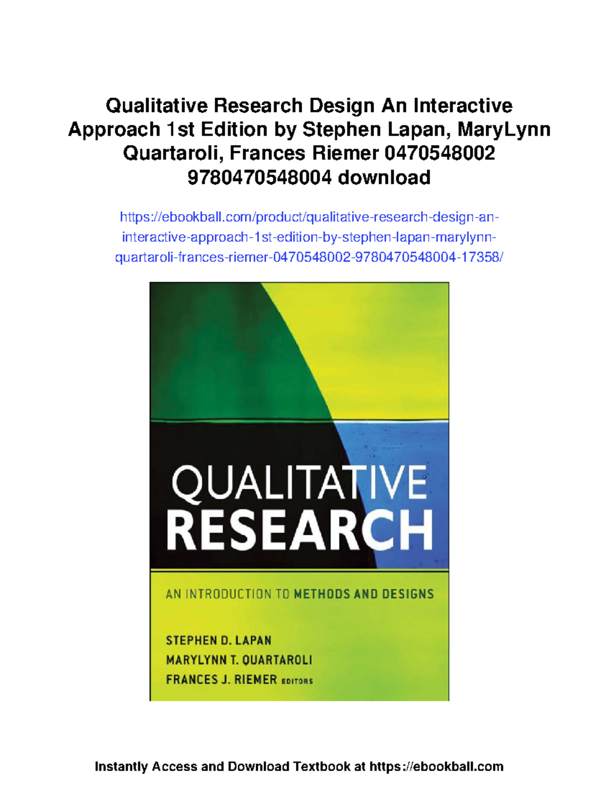 Qualitative Research Design: An Interactive Approach (1st Ed.) - Studocu