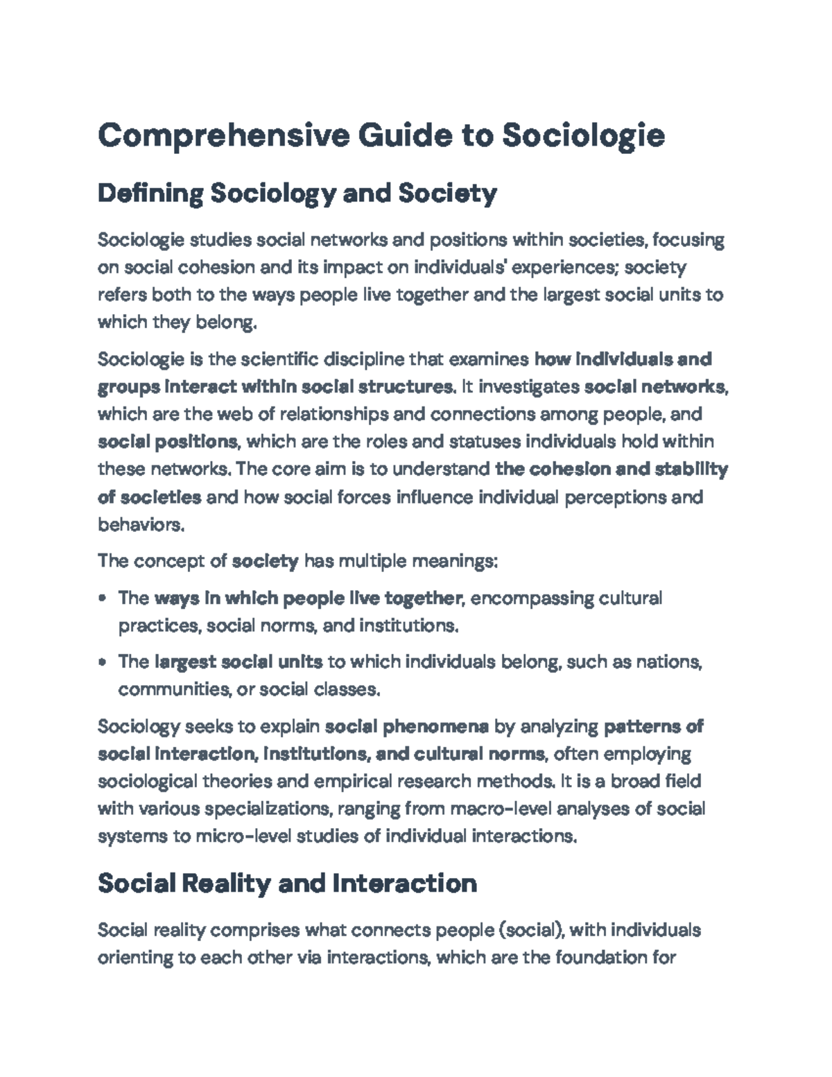 Comprehensive Guide to Sociology: Exploring Social Interaction ...