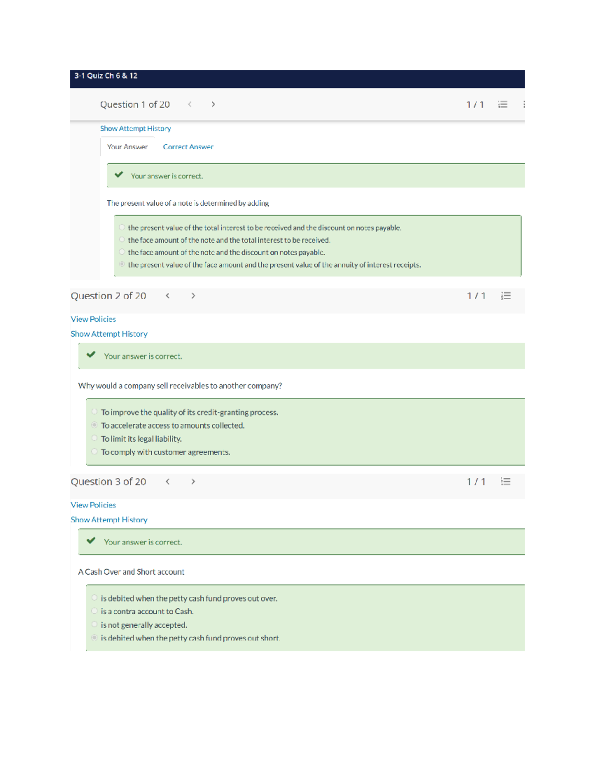 ACC 317 - Quiz Analysis and Review - Studocu