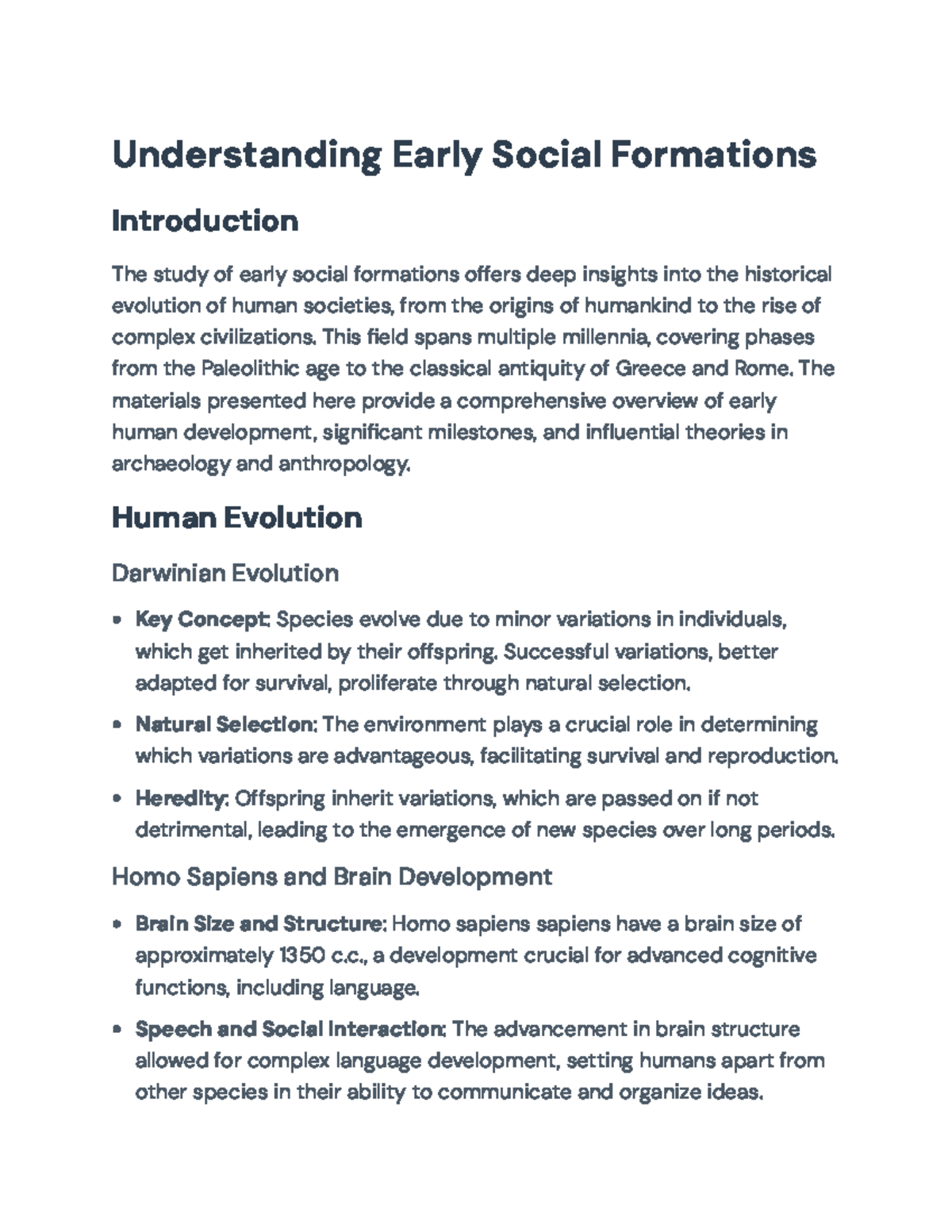 Understanding Early Social Formations: From Paleolithic to Rome ...