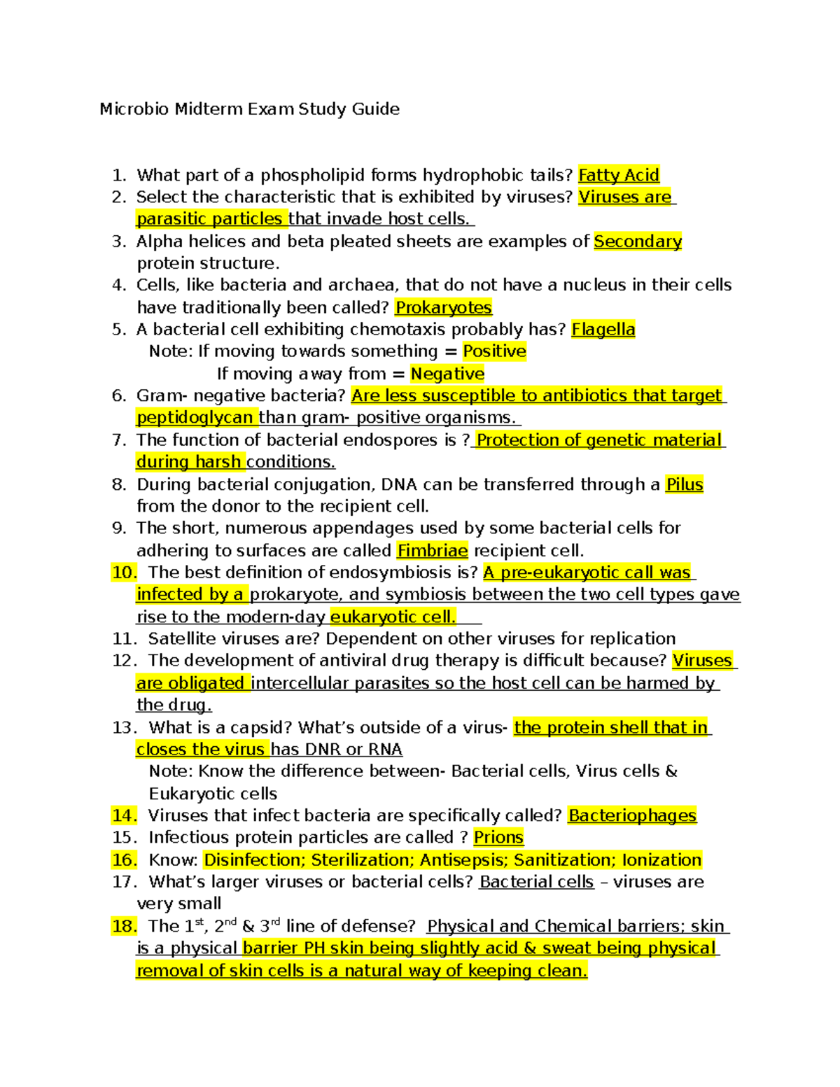 Microbio MTR Exam Study Guide: Key Concepts & Review Notes - Studocu