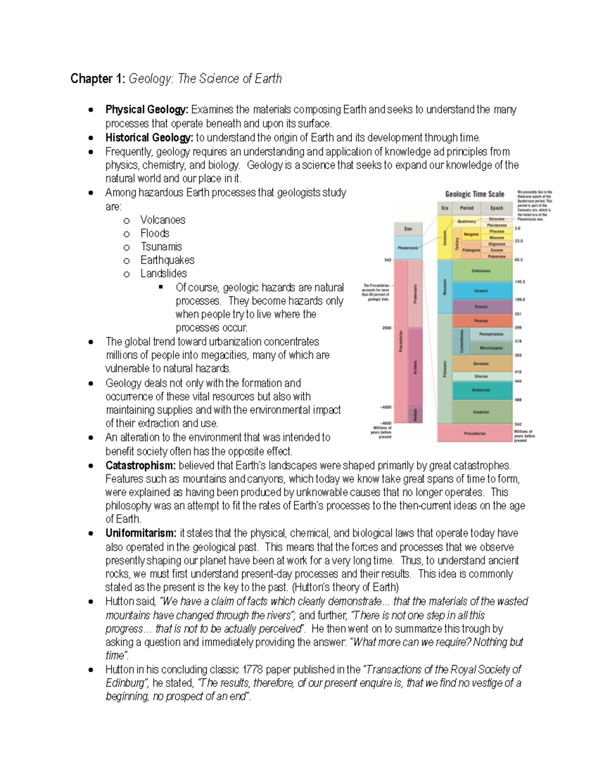 GEOL4015 - Chapter 1 Summary: Introduction to Physical Geology - Studocu