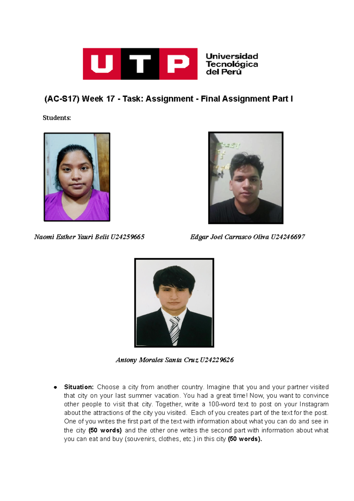 Ac S17 Week 17 Task Assignment Final Assignment Part I Imagine