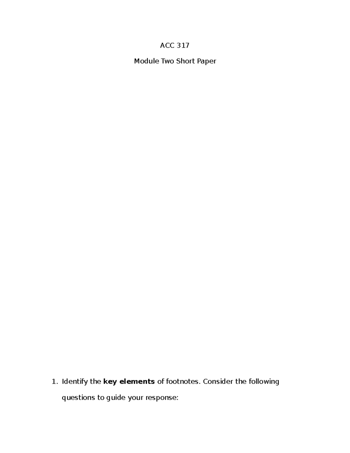 ACC 317 Module Two Short Paper: Understanding Financial Footnotes - Studocu