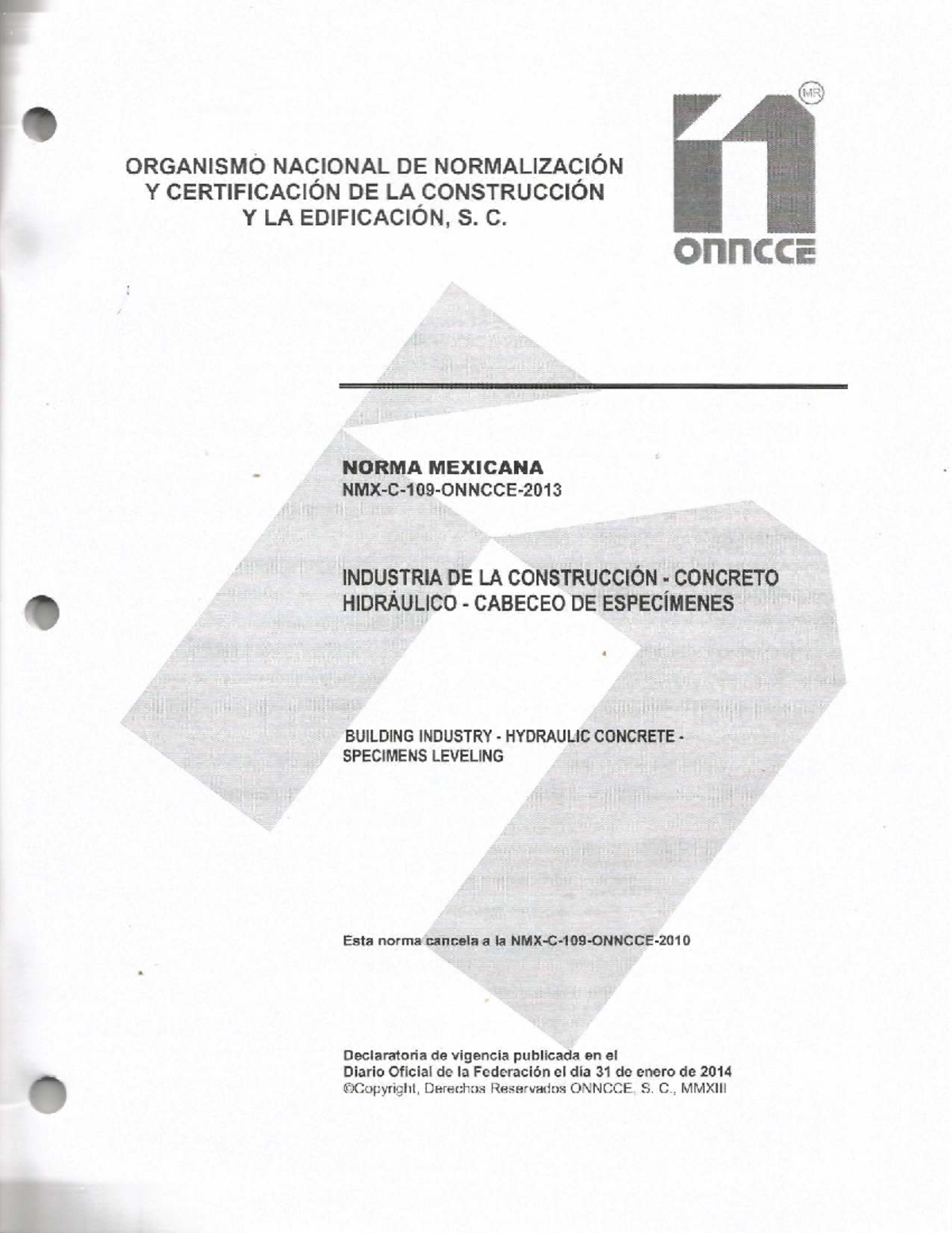NMX-C-109-ONNCCE-2013: Normativa para Cabeceo de Especímenes de ...