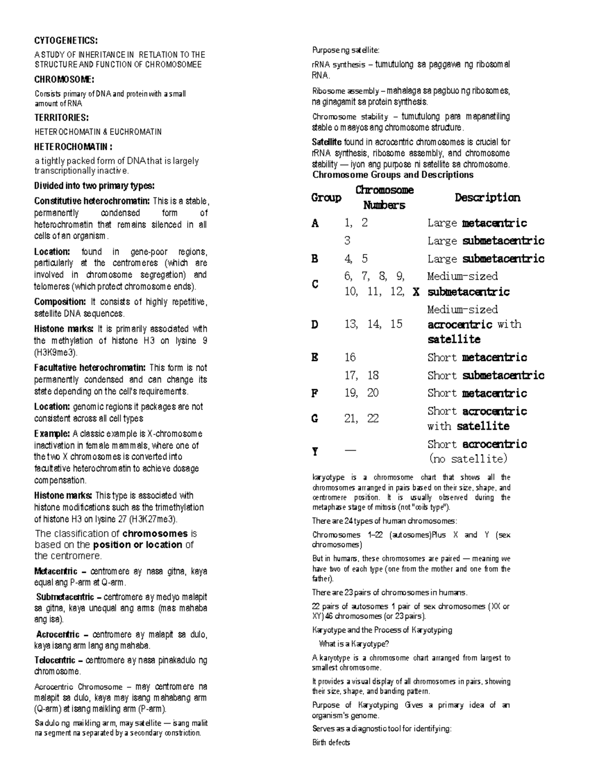 MT 203: CYTOGENETICS - Gene Mutation and Inheritance Analysis - Studocu