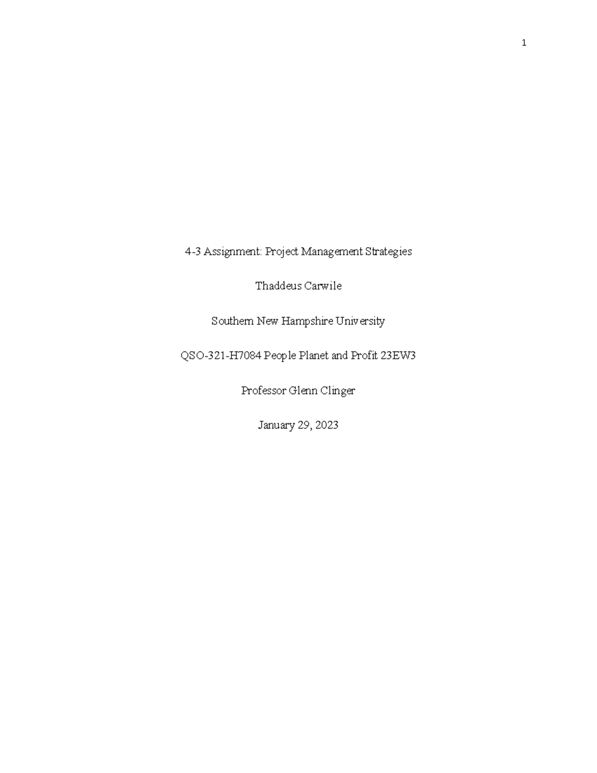 4-3 Assignment- Project Management Strategies - 4-3 Assignment: Project ...