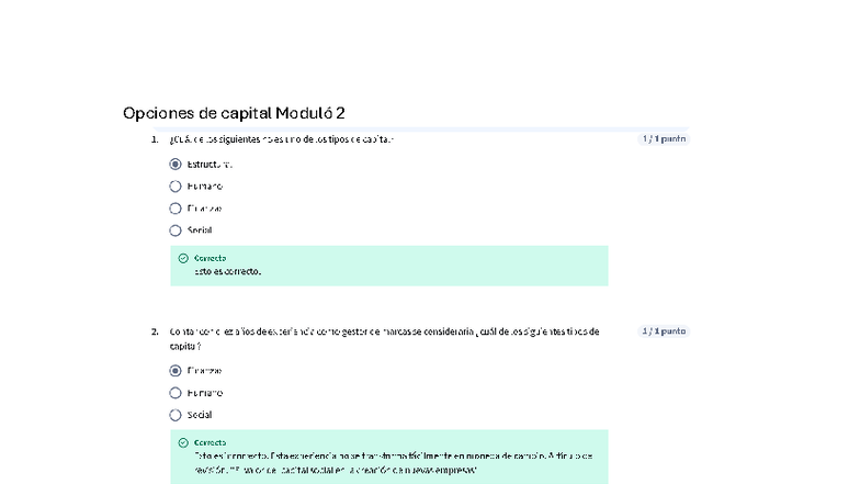Opciones de Capital - Módulo 2: Preguntas y Respuestas - Studocu