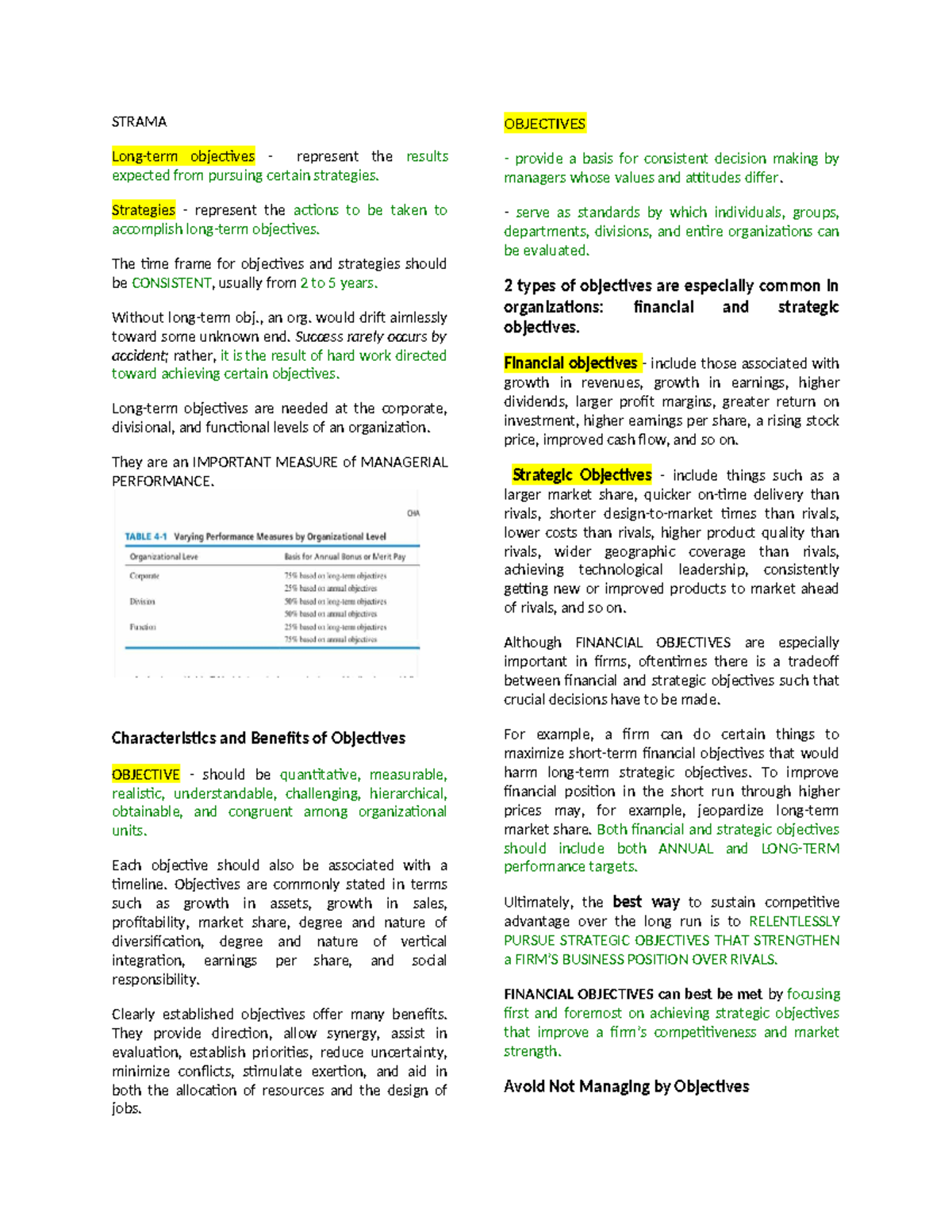 Strama 1: Long-term Objectives and Strategies for Organizational ...