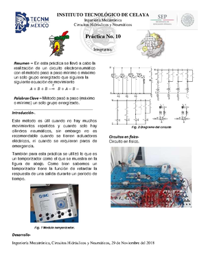 Practica 9A - INGENIERÍA MECATRÓNICA Asignatura: Circuitos Hidráulicos y Neumáticos Práctica 9A ...