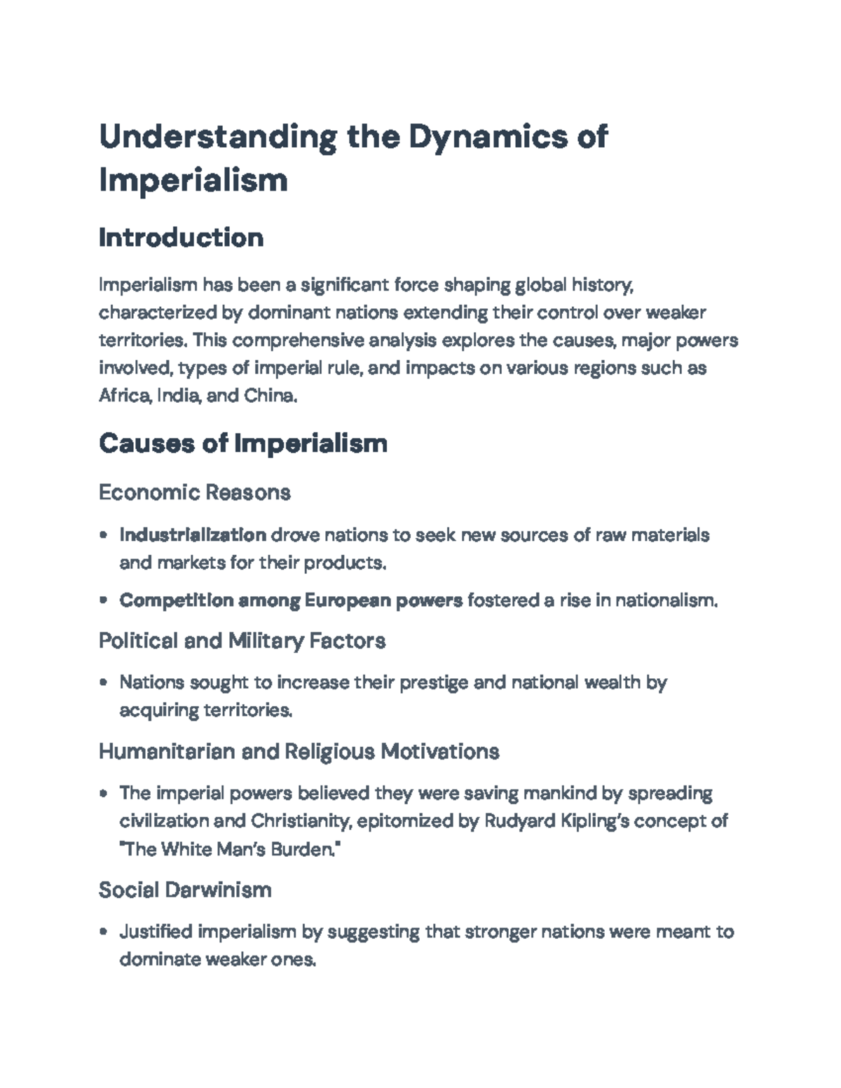 Understanding Imperialism: Causes, Effects, and Major Powers ...