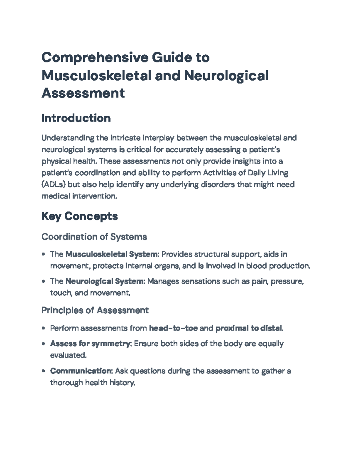 Comprehensive Guide to Musculoskeletal and Neurological Assessments ...