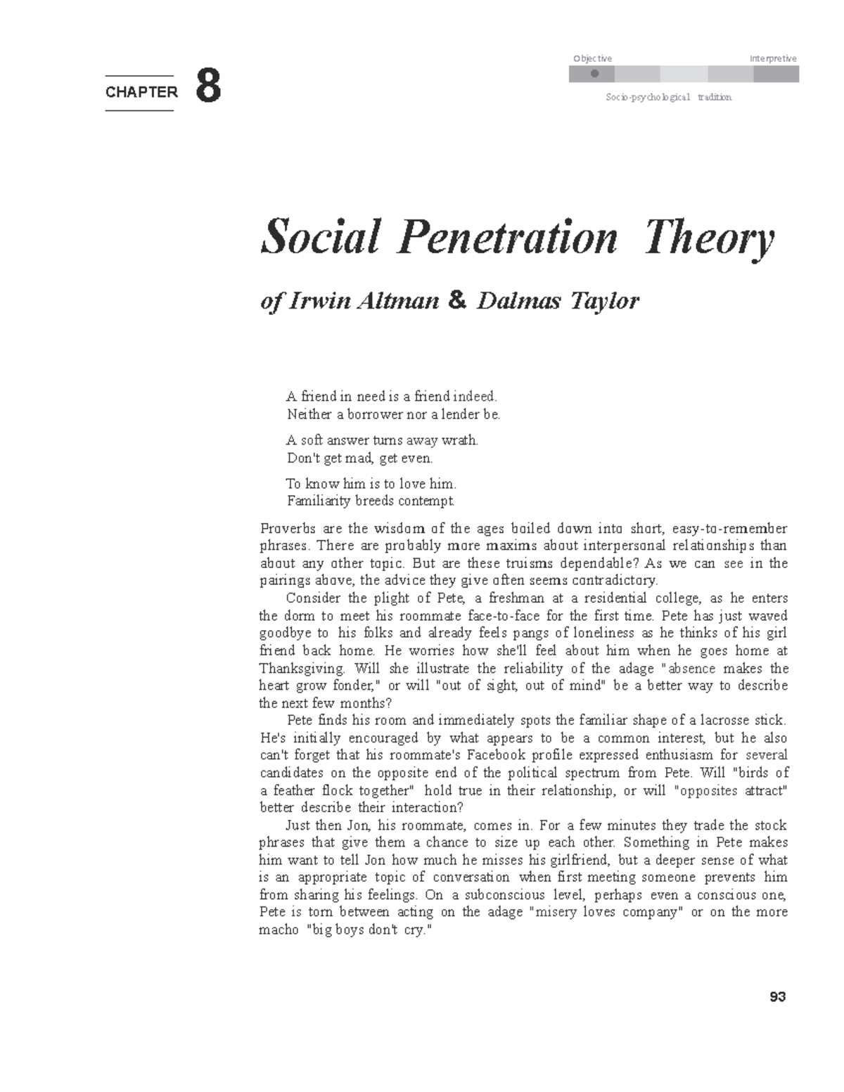 Chapter 8: Social Penetration Theory in Interpersonal Communication ...