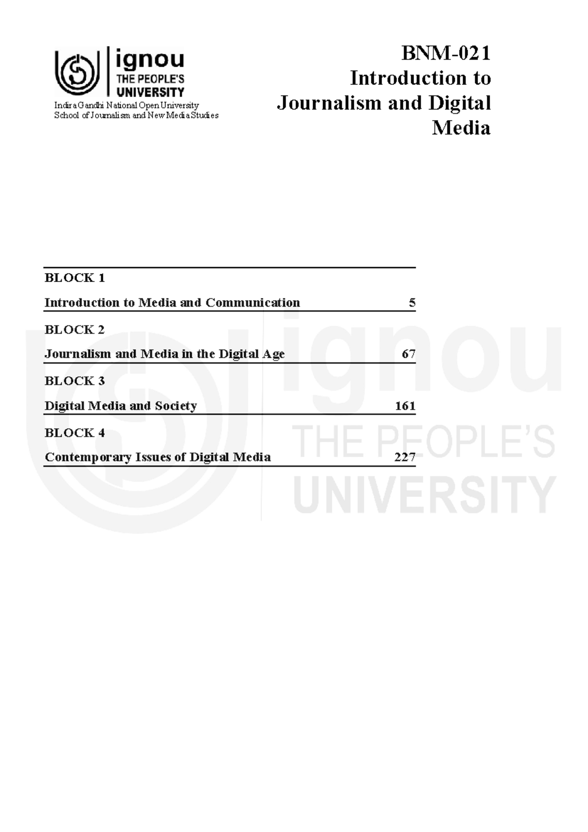 Unit-0 Block-1: BNM-021 Intro to Journalism & Digital Media Essentials ...