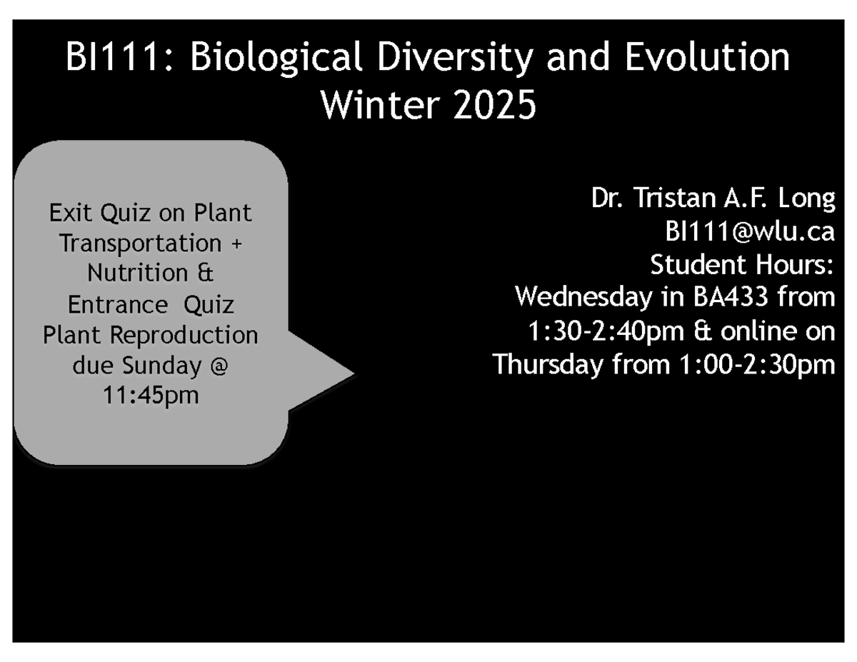 BI111 W25 Exit Quiz: Plant Transport & Nutrition Concepts - Studocu