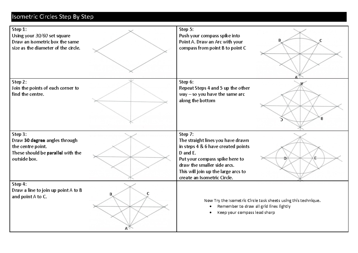 Isometric Circles Drawing Guide: Step-by-Step Instructions - Studocu