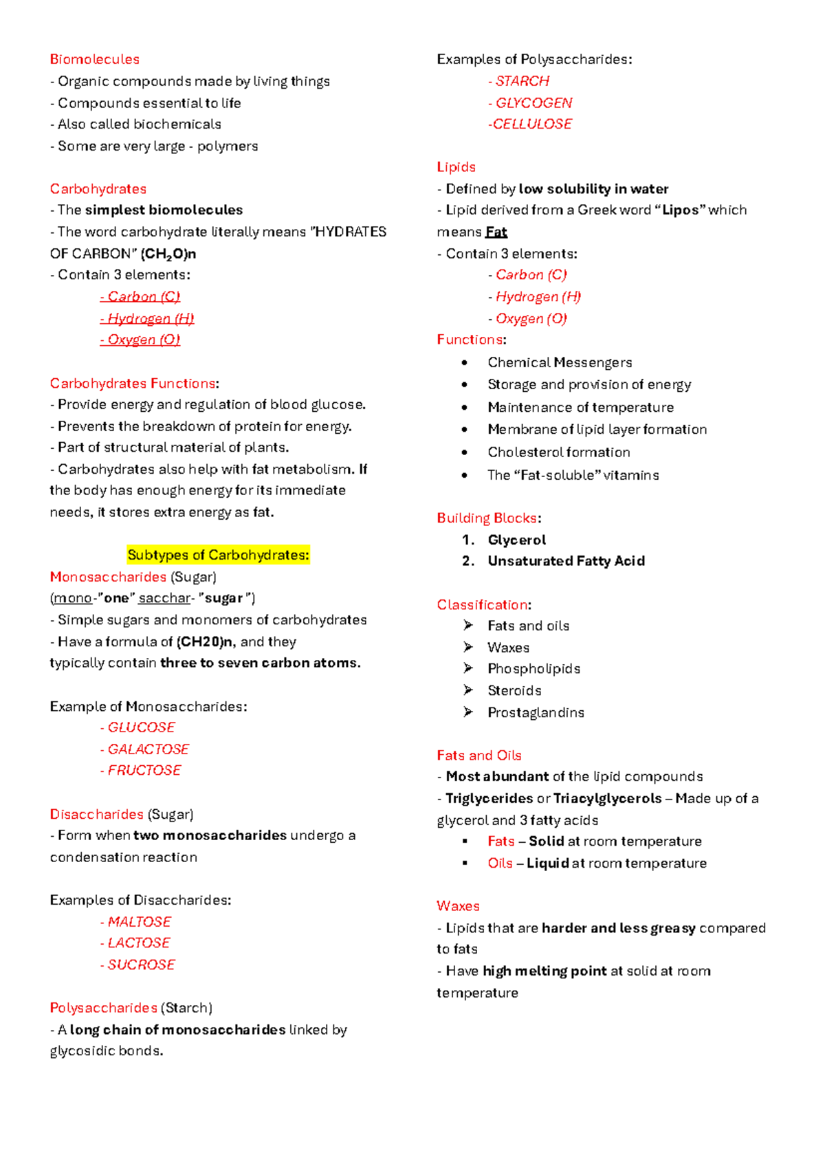 Biomolecules and Enzymes: Essential Compounds for Life - Studocu