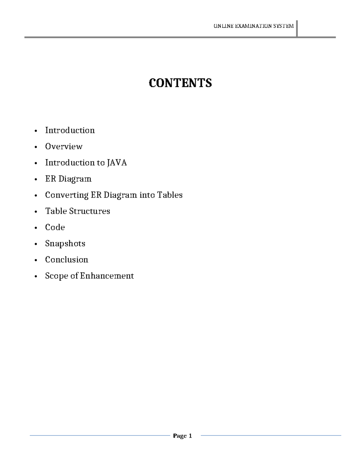 Online Examination System Project Report - JAVA 2023 - Studocu