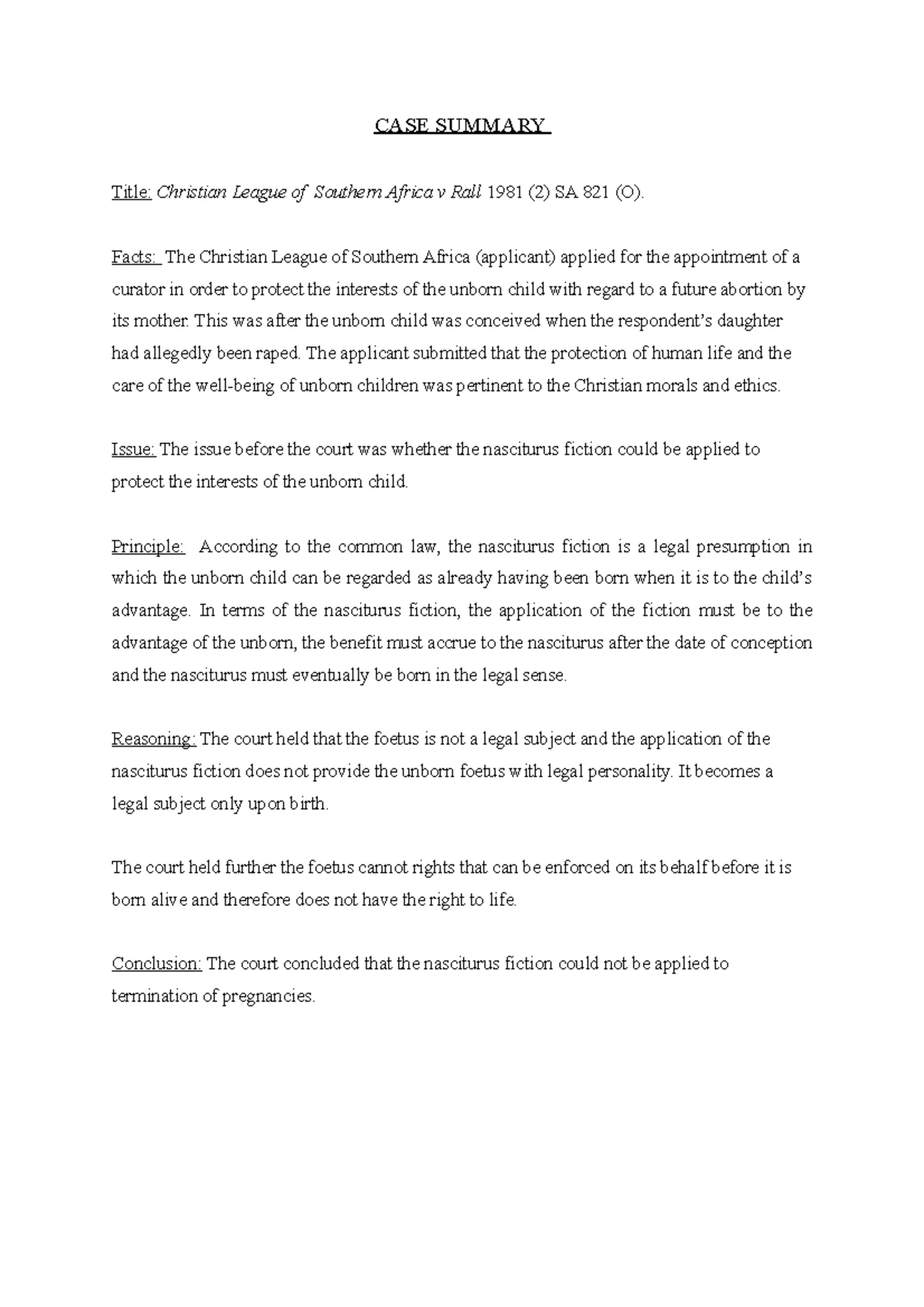 Christian Lawyers V MOH 1998 Case Summary - CASE SUMMARY Title ...