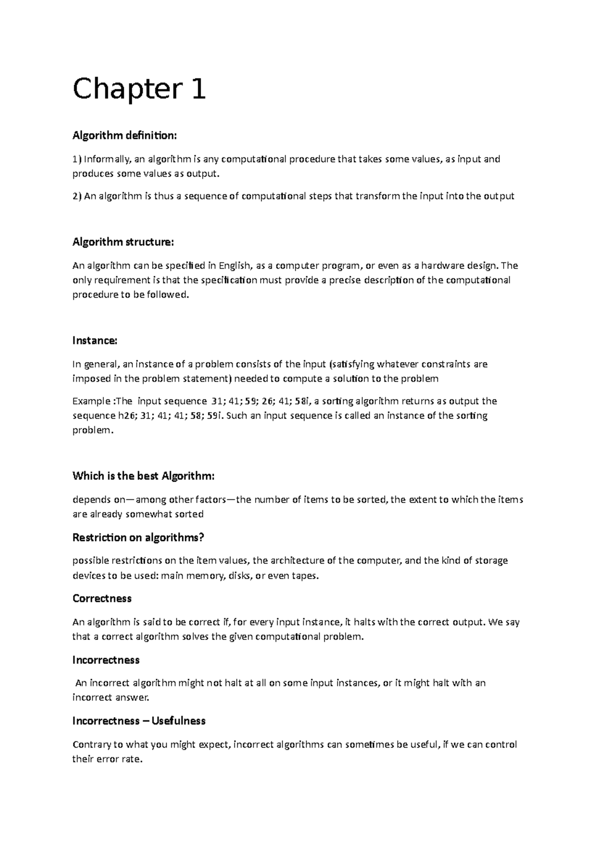 Introduction to Algorithms chapter 1 summary - Data Structures and ...