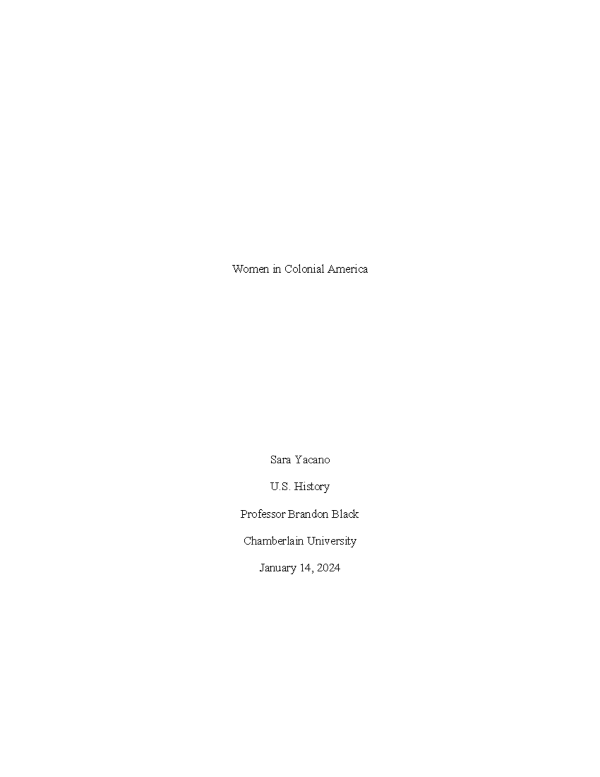 US History Case Study: Women in Colonial America Analysis - Studocu