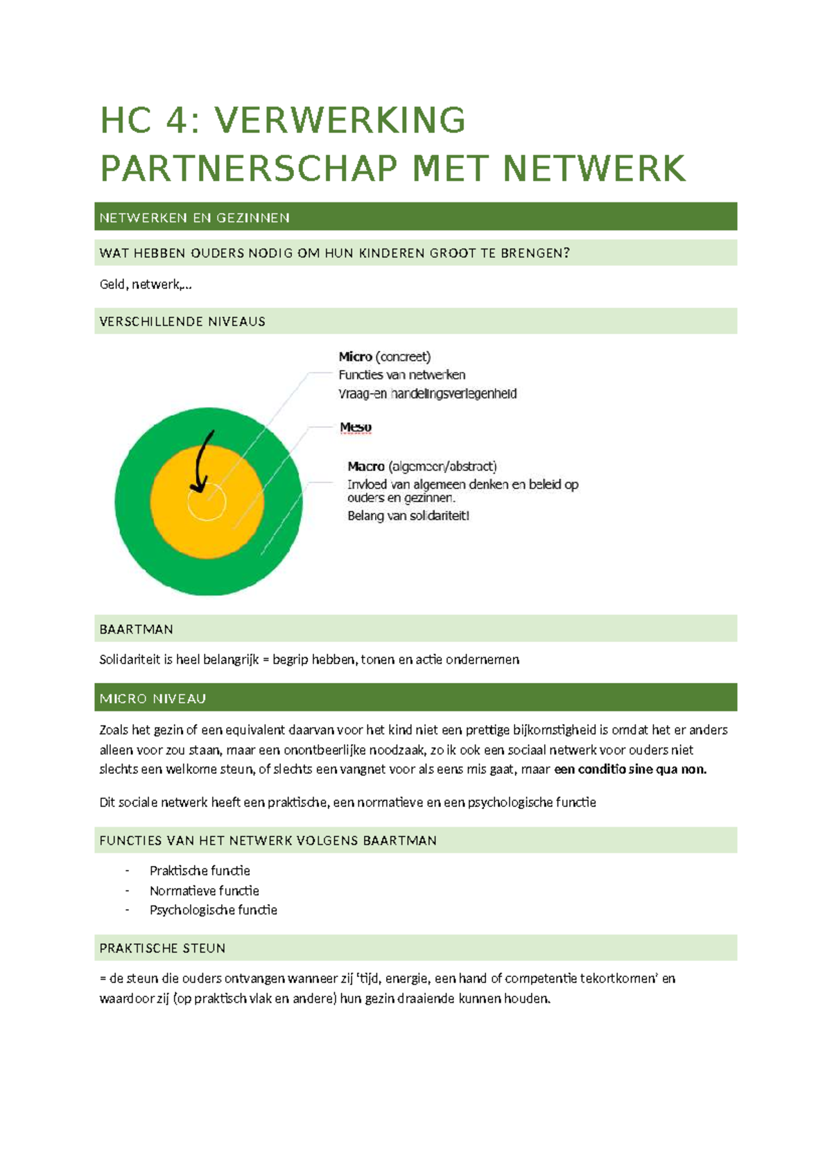 HC 4: Verwerking Partnerschap en Sociale Netwerken voor Ouders - Studocu