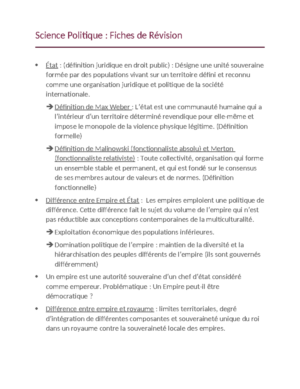 Resume - Résumé Sciences Politiques - Science Politique : Fiches de ...