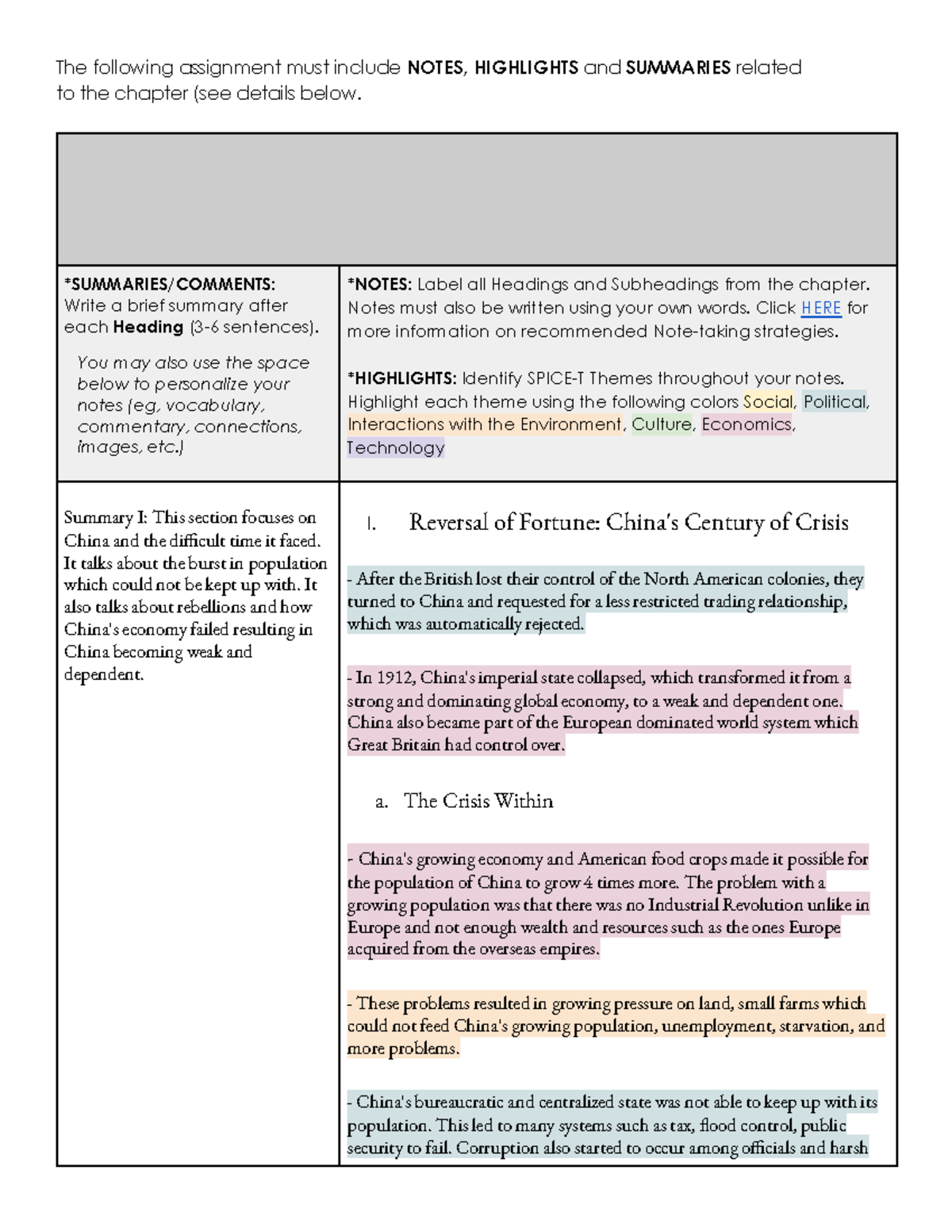 19 WHAP Notes (2024-25) - The following assignment must include NOTES ...