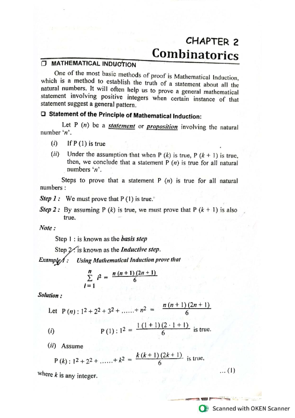 DM 2: Combinatorics and Mathematical Induction Principles - Studocu