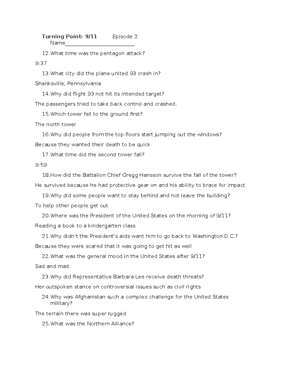 Netflix Questions on War on Terror - Turning Point: 9/11 Episode 2 ...