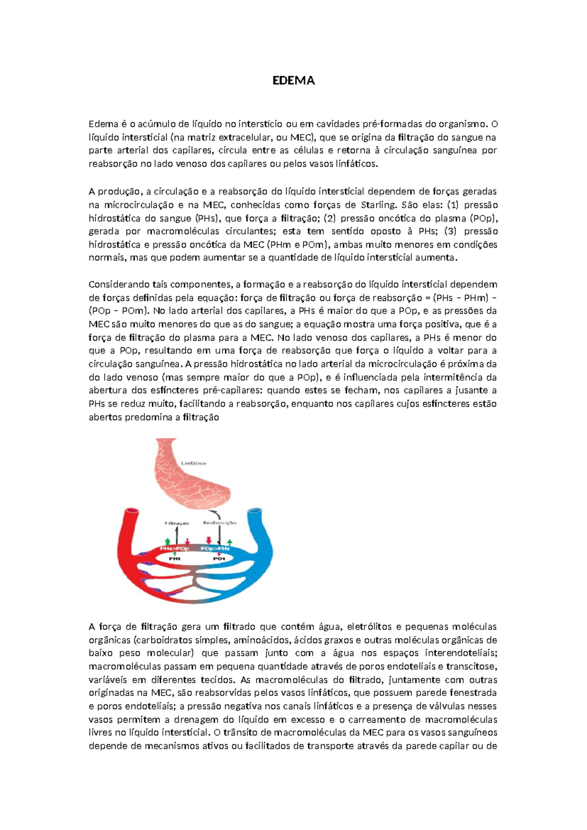 Edema: Resumo sobre Mecanismos e Classificações em Patologia Geral ...