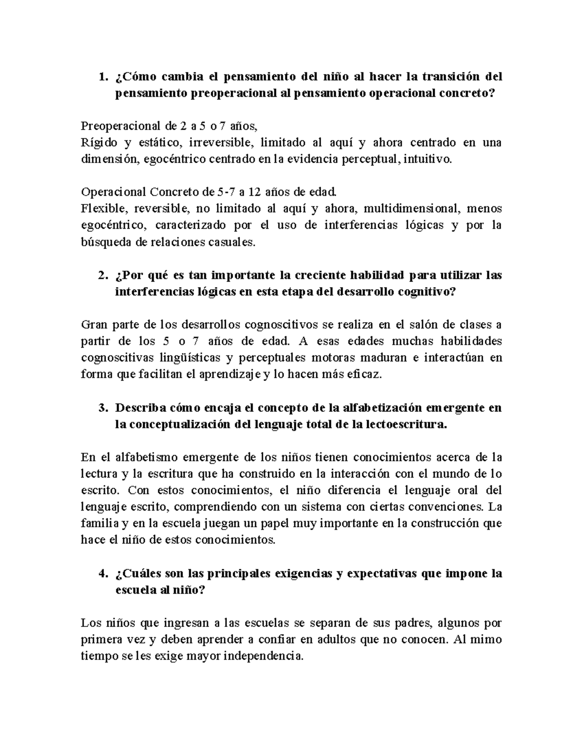 Repase y aplique - ¿Cómo cambia el pensamiento del niño al hacer la ...