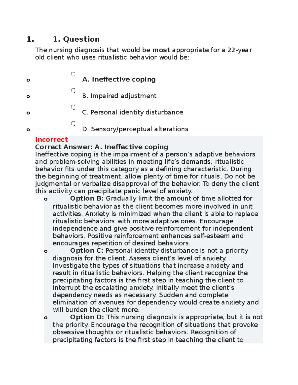 NCLEX Style Questions on Schizophrenia: A Comprehensive Review - Studocu