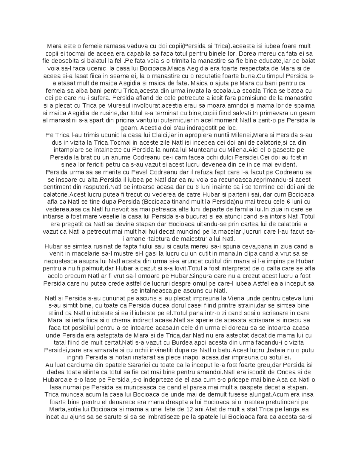 rezumat mara de ioan slavici - Mara este o femeie ramasa vaduva cu doi ...