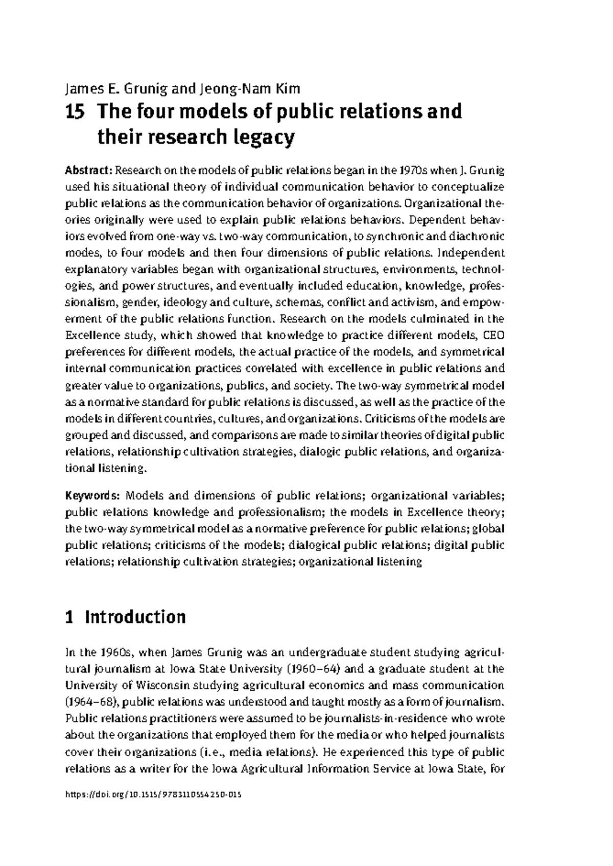 Public Relations Theories: Grunig's Four Models Explained - Studocu