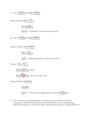 [Solved] Using the properties of combinations of continuous functions - Calculus (C282) - Studocu