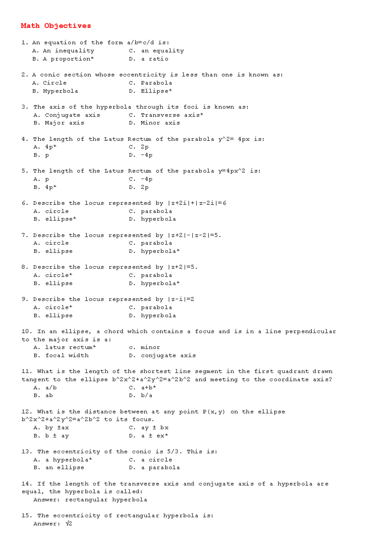 Math-Objective - Comprehensive Math Objectives for Board Exam Prep ...