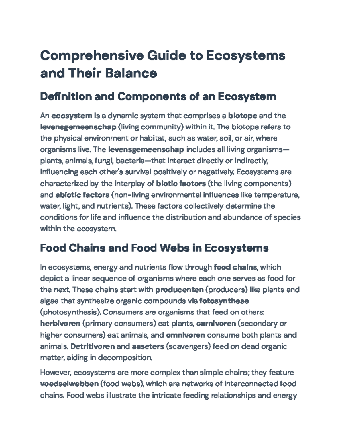 Ecosystems and Their Balance: A Comprehensive Overview of Key Concepts ...