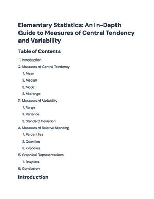 Descriptive Statistics (STAT101): Measures of Center & Variation Overview - Studocu