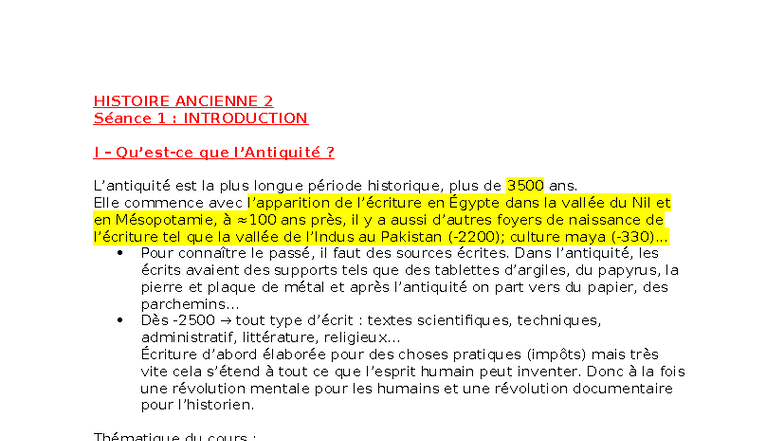 HISTOIRE ANCIENNE 2 : Introduction à la Mésopotamie et au Pouvoir - Studocu