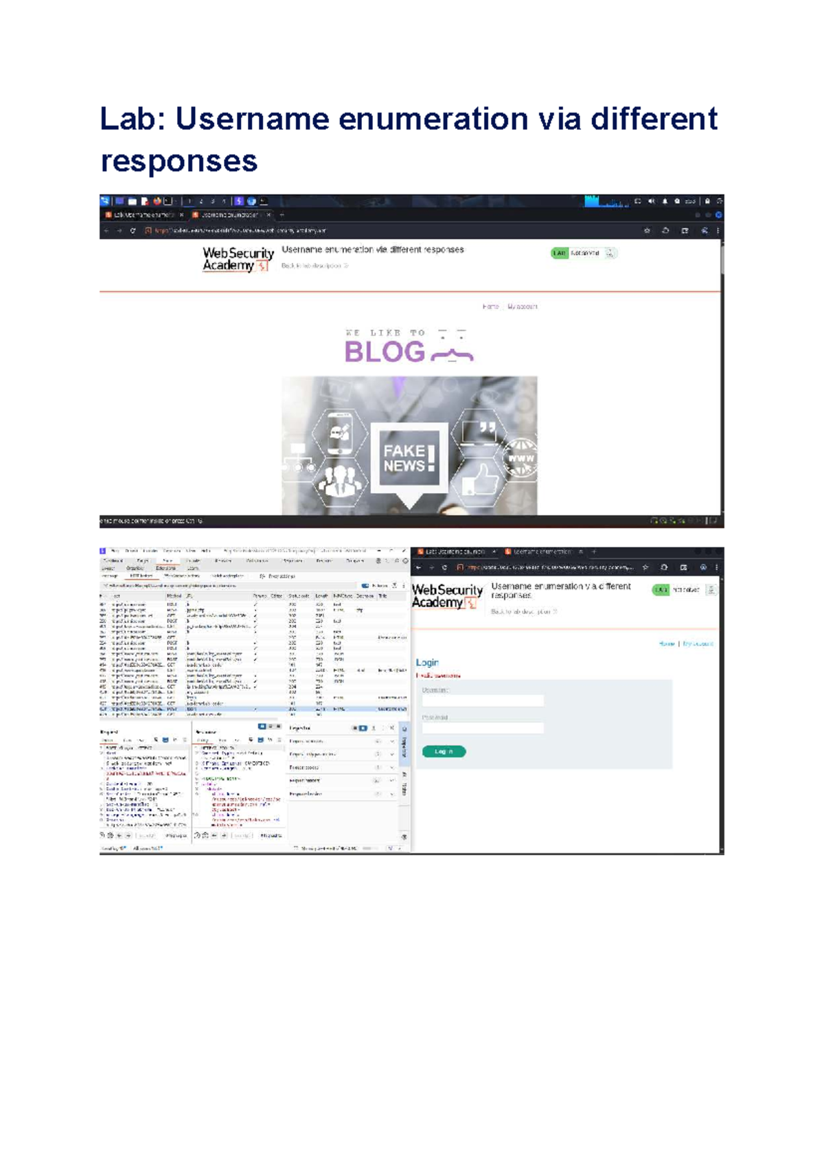 Lab 04: Username Enumeration Techniques in Web Security - Studocu