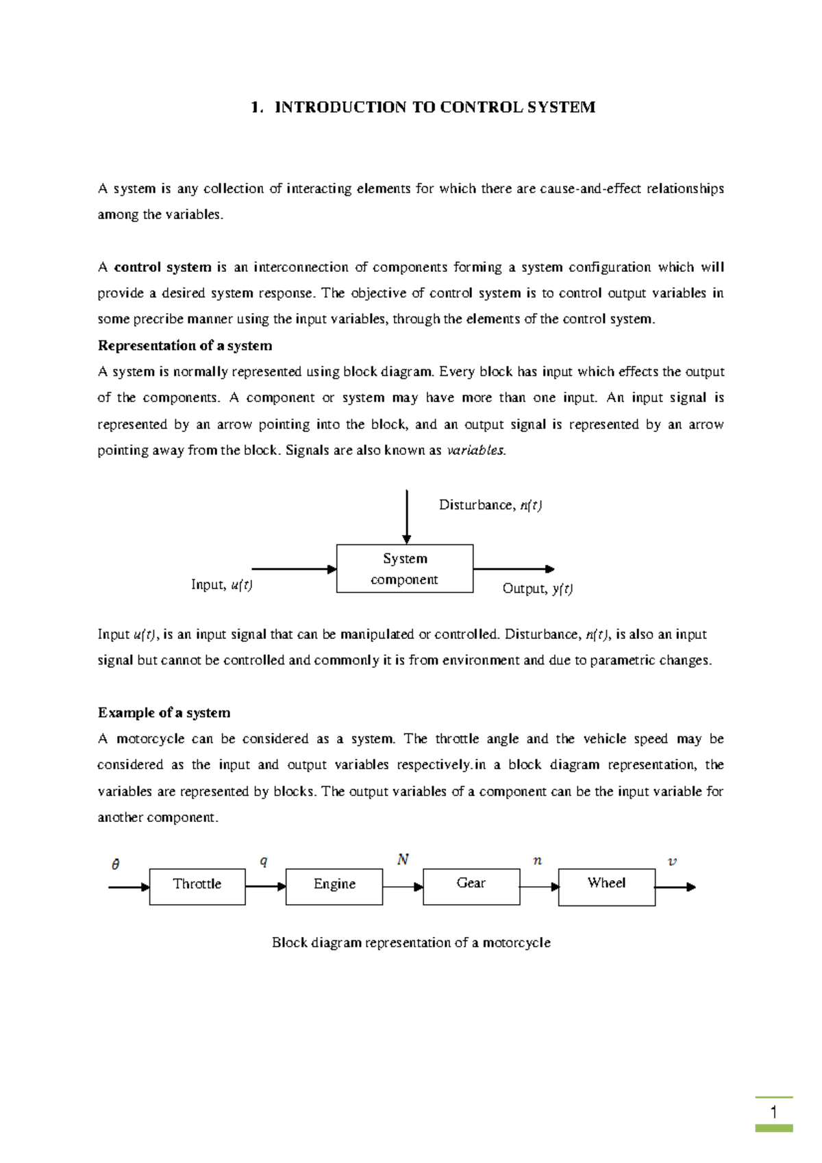 Introduction to Control Systems - Concepts & Examples (ENG-201) - Studocu