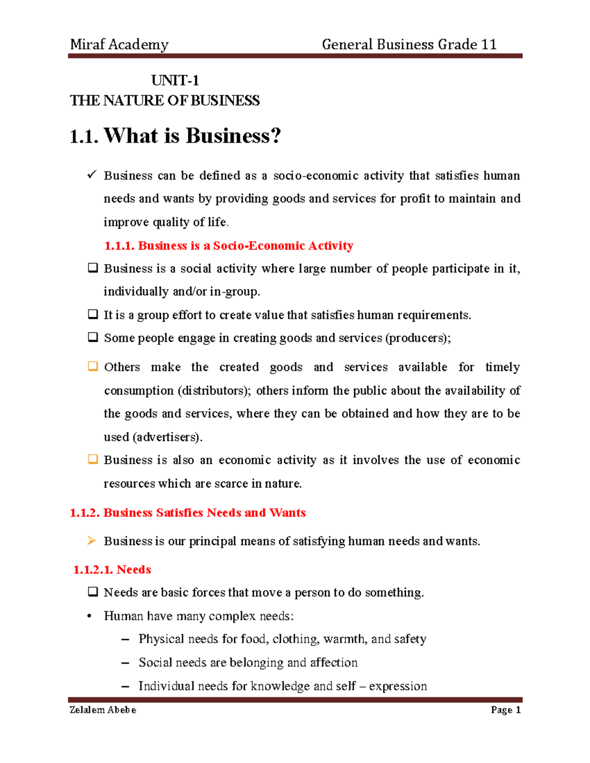 General Business Grade 11: Understanding the Nature of Business - Studocu