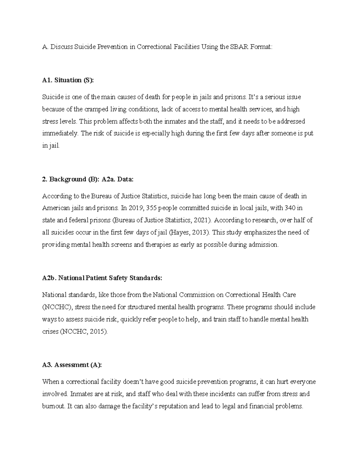 D221- Revised - D221 assignment - A. Discuss Suicide Prevention in ...