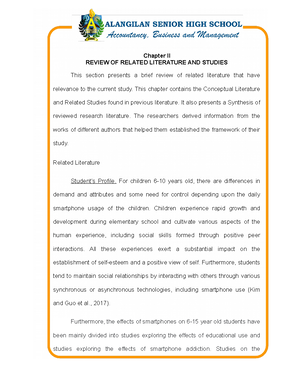 Foreign AND Local Related Literature AND Studies - Example - THE ...