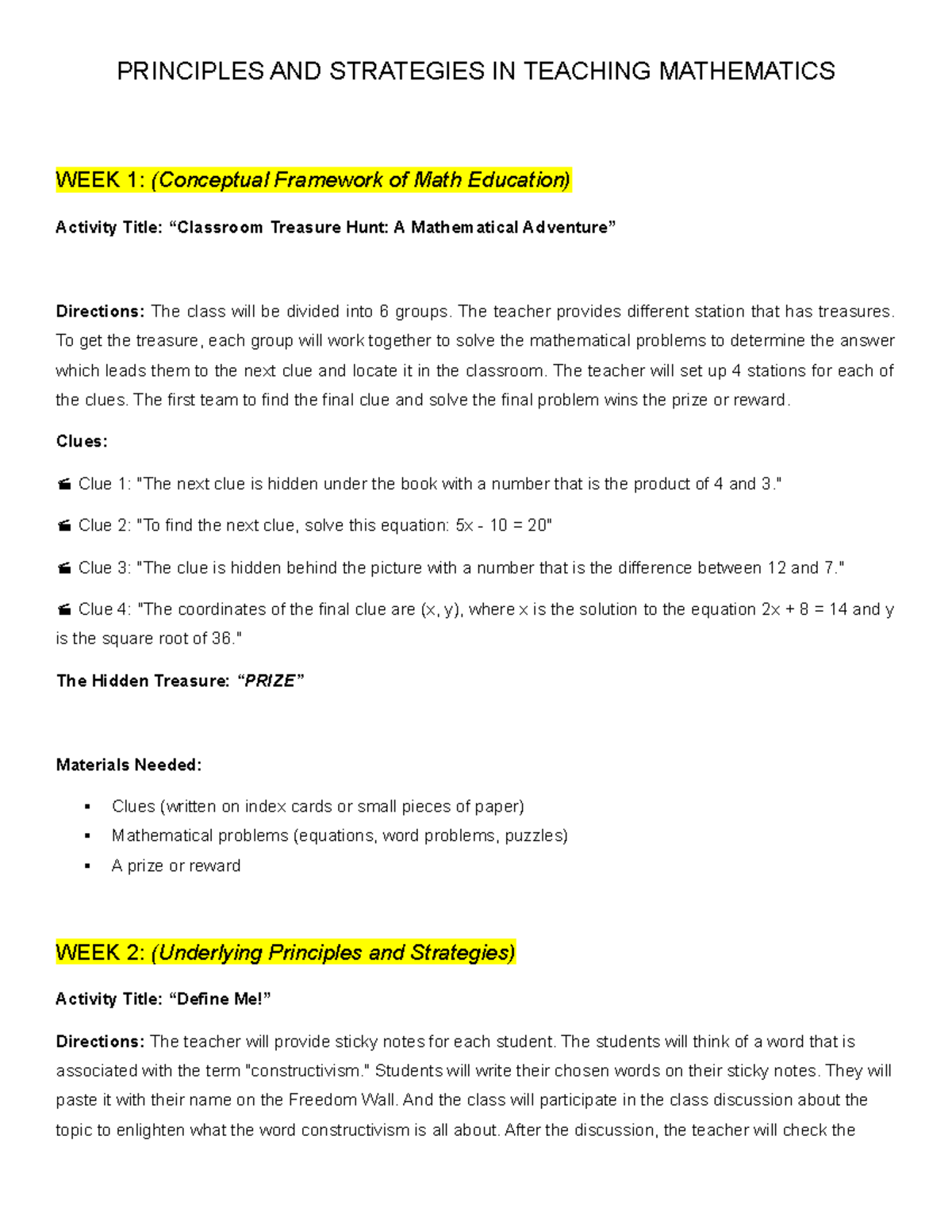 Differentiated Activities Principles AND Strategies IN Teaching ...