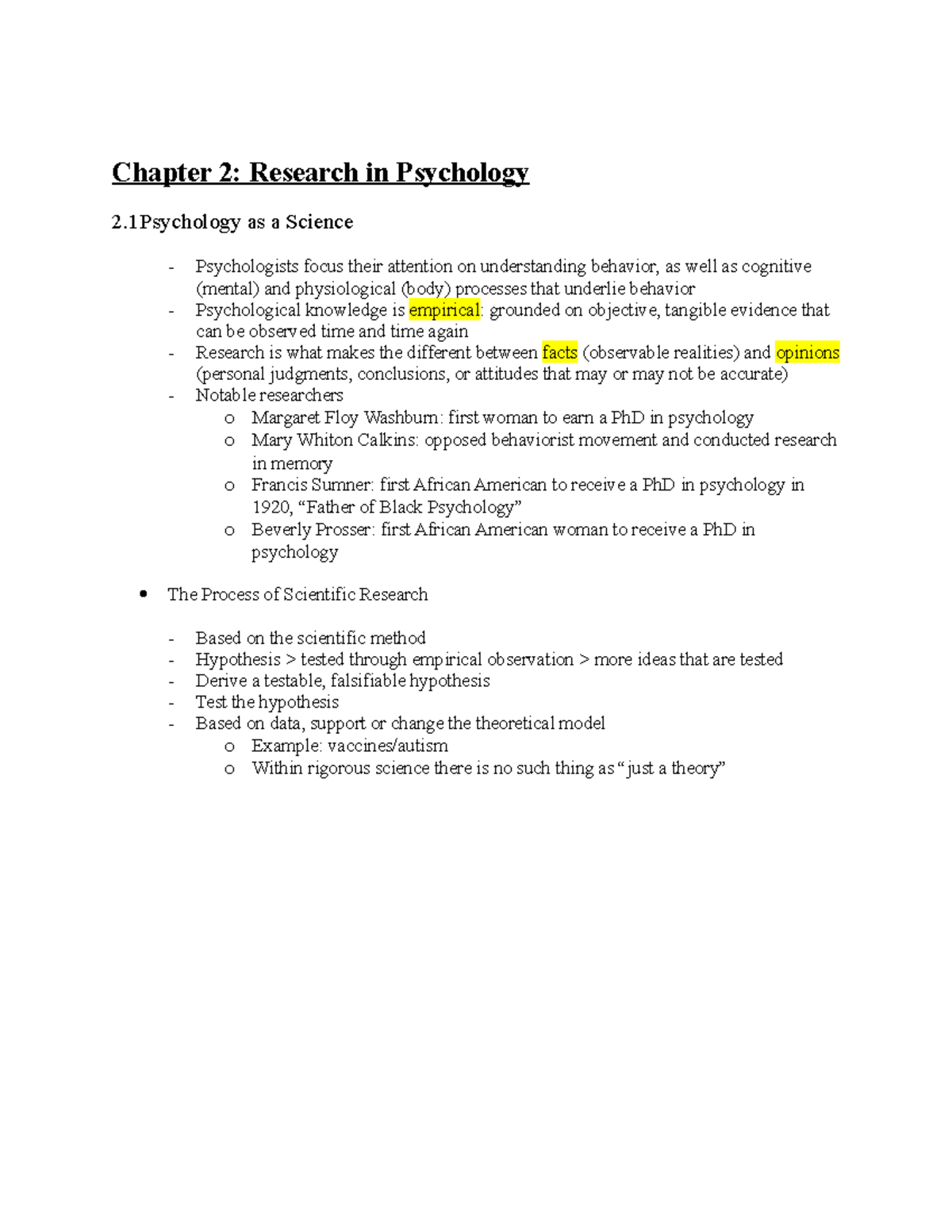 PSY Chapter 2 - Psychological Research Lecture/Book Notes - Chapter 2 ...