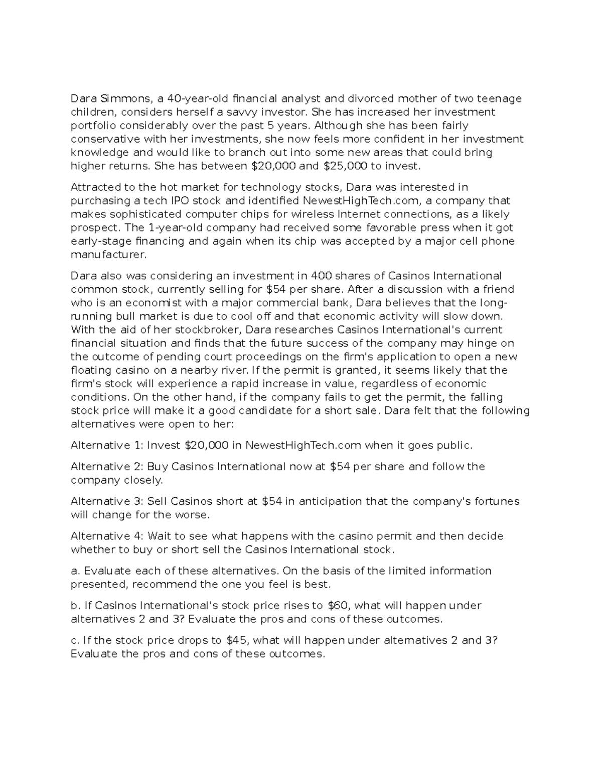 Pdfcoffee - investment - Dara Simmons, a 40-year-old financial analyst and divorced mother of ...